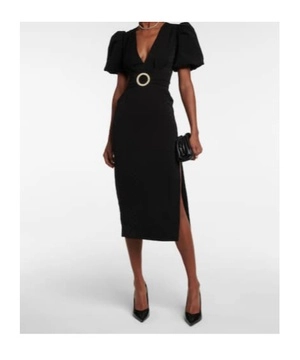 Rebecca Vallance Golightly Puff-sleeve Midi Dress