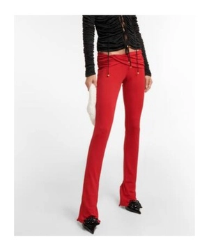 Blumarine Ruched Low-rise Pants