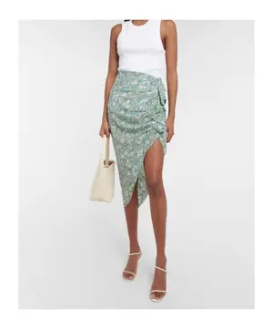 Veronica Beard Hazel Floral Asymmetric Midi Skirt