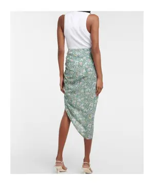 Veronica Beard Hazel Floral Asymmetric Midi Skirt