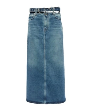Y/project Y Belt Denim Maxi Skirt - Blue