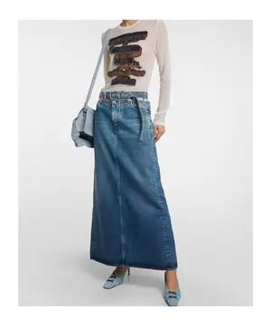 Y/project Y Belt Denim Maxi Skirt