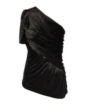 Rick Owens Lilies Amira One-shoulder Velvet Top
