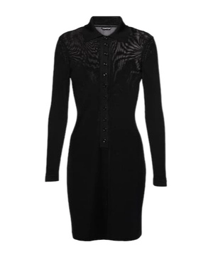 TOM FORD Ribbed-knit Polo Dress - Black