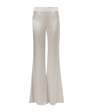 Galvan Satin High-waisted Casual Pants - Nude