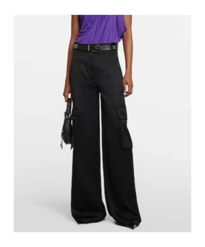 Versace High-rise Wide-leg Satin Cargo Pants
