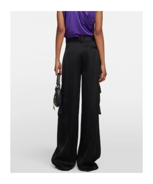 Versace High-rise Wide-leg Satin Cargo Pants