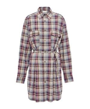 Isabel Marant Étoile Liliane Checked Flannel Minidress - Gray