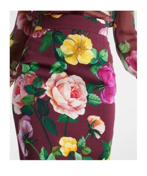 Dolce & Gabbana Floral Silk-blend Charmeuse Midi Skirt