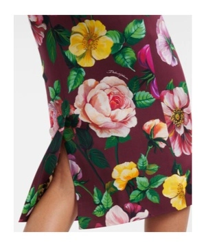 Dolce & Gabbana Floral Silk-blend Charmeuse Midi Skirt