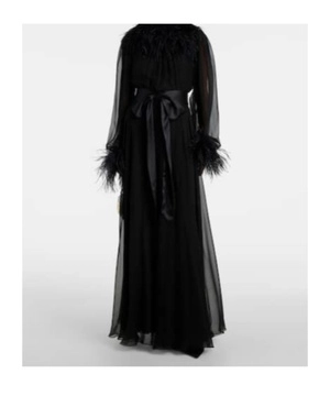Dolce & Gabbana Feather-trimmed Silk Chiffon Gown