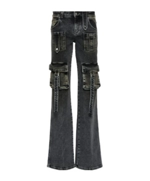 Blumarine Low-rise Denim Cargo Pants - Black