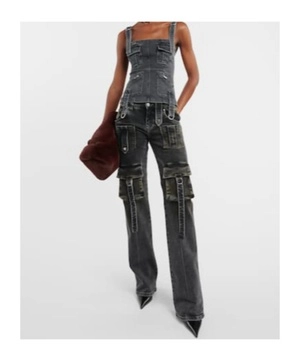 Blumarine Low-rise Denim Cargo Pants