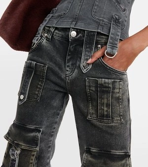 Blumarine Low-rise Denim Cargo Pants