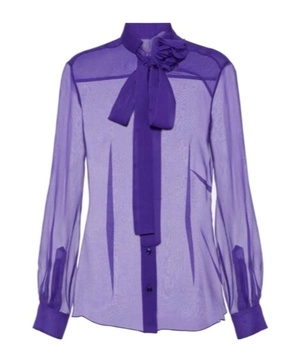 Dolce & Gabbana Silk Chiffon Shirt With Tie Collar