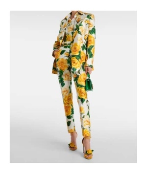Dolce & Gabbana Floral High-rise Silk-blend Straight Pants