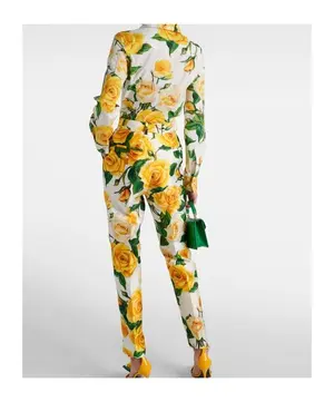 Dolce & Gabbana Floral High-rise Silk-blend Straight Pants