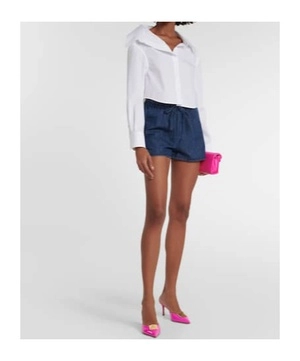 Valentino Garavani Asymmetric Cropped Cotton Shirt