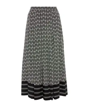 Veronica Beard Norris Logo Silk-blend Midi Skirt