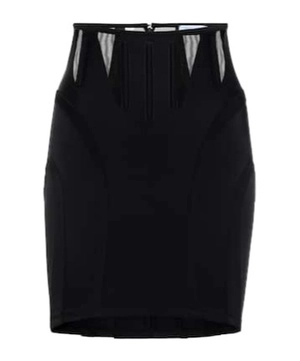 MUGLER Mesh-panel Cutout Miniskirt - Black