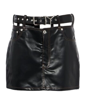 Y/project Faux Leather Miniskirt - Black