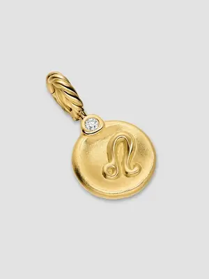 David Yurman Petite Leo Amulet In 18k Yellow With Diamond, 10.4mm