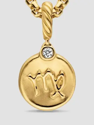 David Yurman Petite Virgo Amulet In 18k Yellow With Diamond, 10.4mm