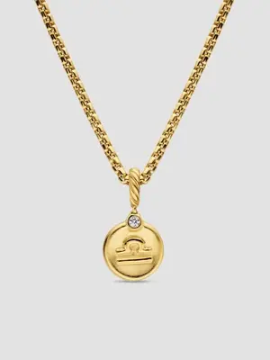 David Yurman Petite Libra Amulet In 18k Yellow With Diamond, 10.4mm