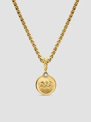 David Yurman Petite Aquarius Amulet In 18k Yellow Gold With 10.4mm