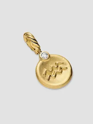 David Yurman Petite Aquarius Amulet In 18k Yellow Gold With 10.4mm