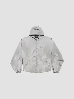 Balenciaga Oversized Zip-up Hoodie - Grey