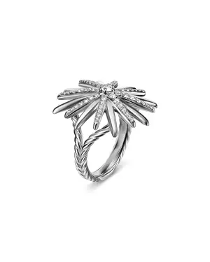 David Yurman Starburst Ring In Sterling With Diamonds, 25mm