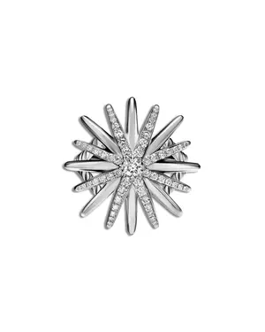 David Yurman Starburst Ring In Sterling With Diamonds, 25mm