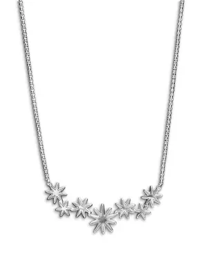 David Yurman Starburst Cluster Necklace In Sterling With Diamonds, 15.5mm