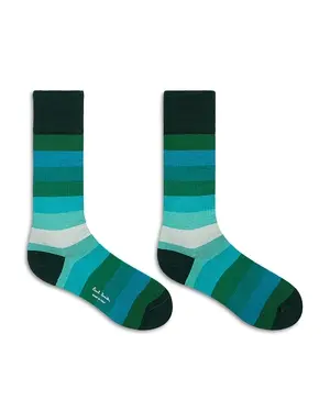 Paul Smith Mix Striped Cotton Blend Socks, Pack Of 3 - Mixed Stripe