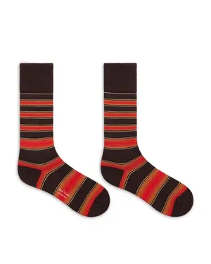 Paul Smith Mix Striped Cotton Blend Socks, Pack Of 3