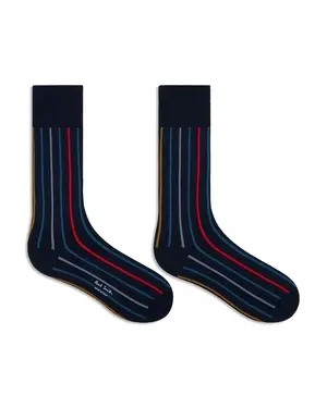 Paul Smith Mix Striped Cotton Blend Socks, Pack Of 3