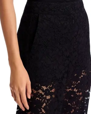 Veronica Beard Trevor Cotton Blend Lace Wide Leg Pants