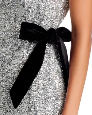 MILLY Bella Sequin Bow Mini Dress