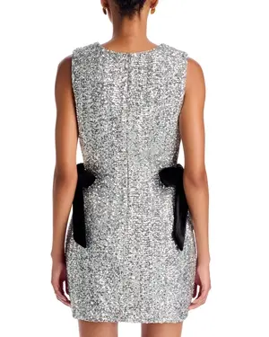 MILLY Bella Sequin Bow Mini Dress