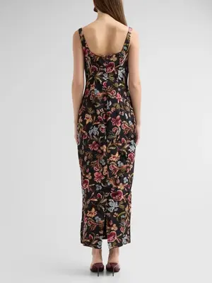 Hemant & Nandita Floral Embroidered Maxi Dress