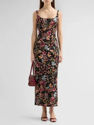 Hemant & Nandita Floral Embroidered Maxi Dress
