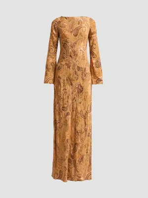 Hemant & Nandita Paisley Column Maxi Dress