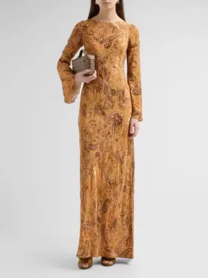 Hemant & Nandita Paisley Column Maxi Dress