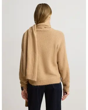 Ralph Lauren Wool & Mohair Blend Scarf Trim Sweater
