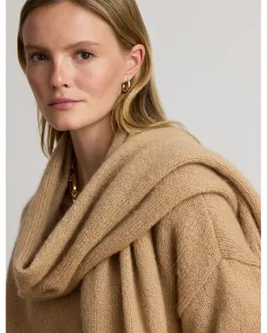 Ralph Lauren Wool & Mohair Blend Scarf Trim Sweater