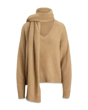 Ralph Lauren Wool & Mohair Blend Scarf Trim Sweater