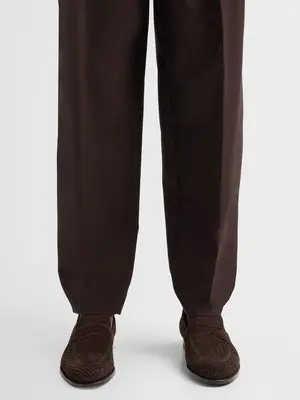 Kiton Woven Suede Penny Loafers