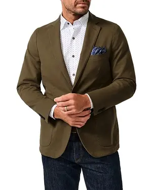 David Donahue Jackson Cotton Blend Soft Coat - Olive