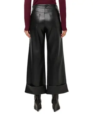 Fifteen Twenty Regina Faux Leather Cuff Cropped Pants